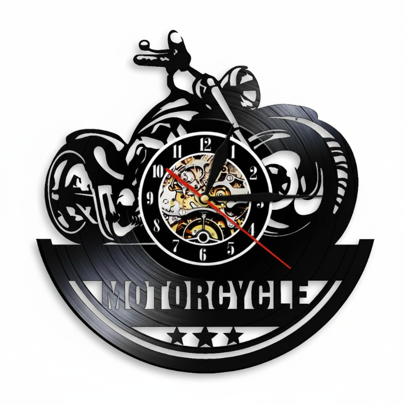 ⏳Limited-time 50% off⏰Retro Motorcycle Vinyl Record Wall Clock – gotysles